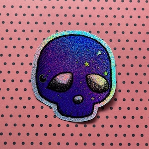 3" Purple Skull Sticker, Water Bottle Sticker | Journal Sticker ...