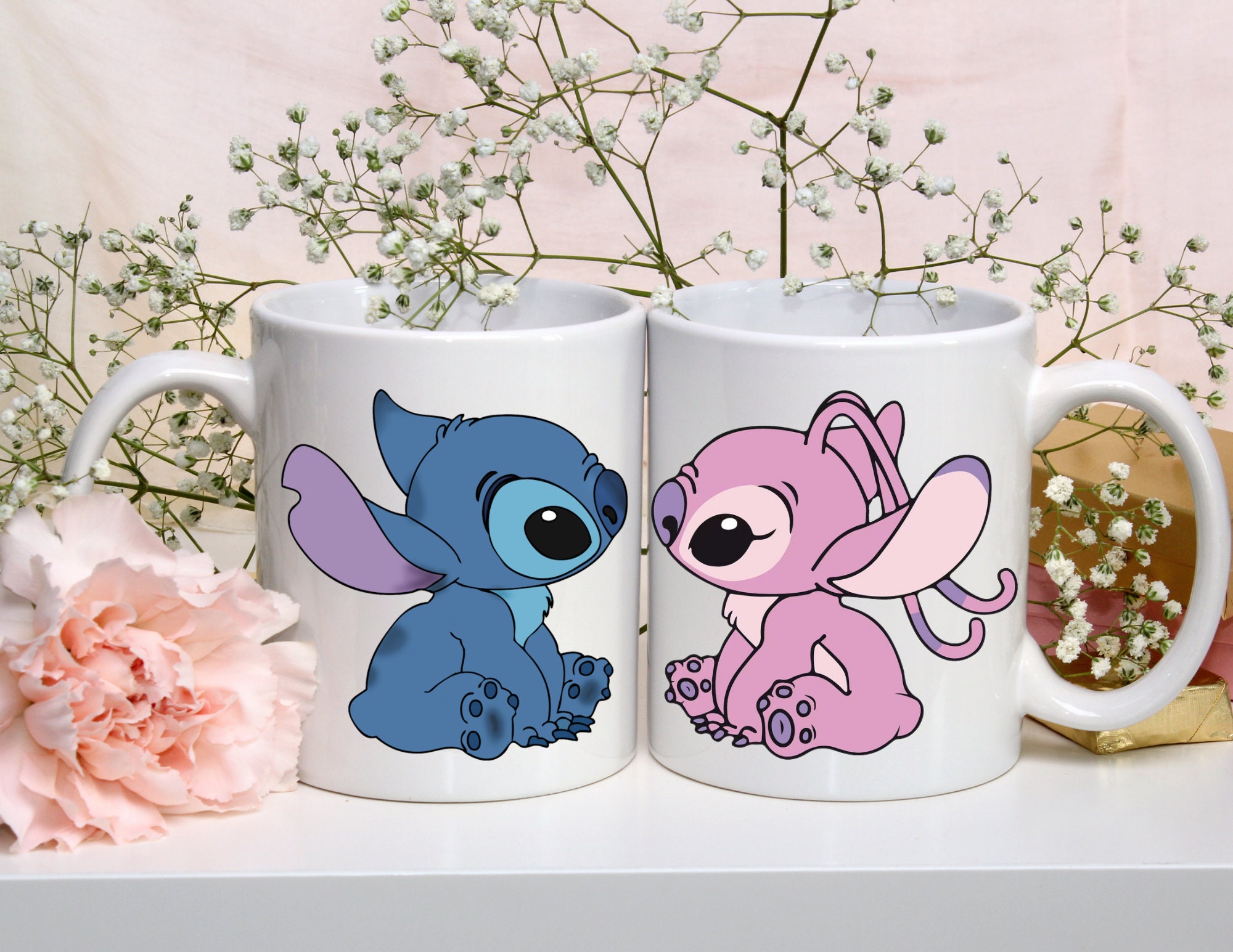 Stitch Angel Couples Mug His Hers His and Her Lily and Stitch ...