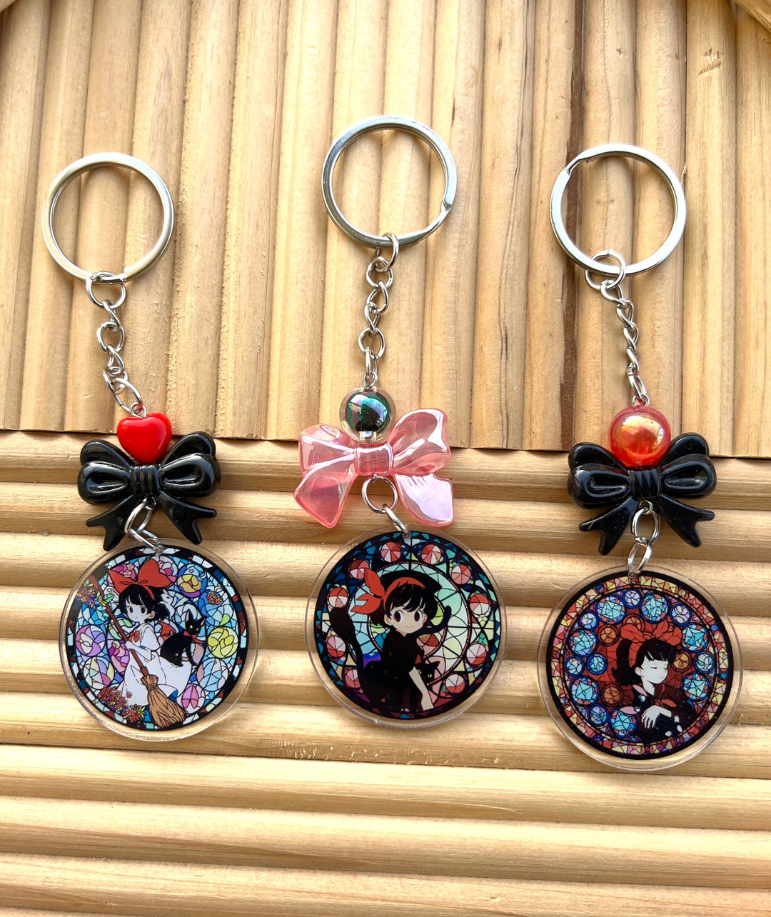 Kiki's Bakery Stained Glass Keychain: Anime Gift - Etsy