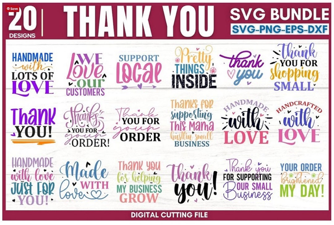 Thank You SVG Bundle Thanks SVG Design Instant Digital - Etsy