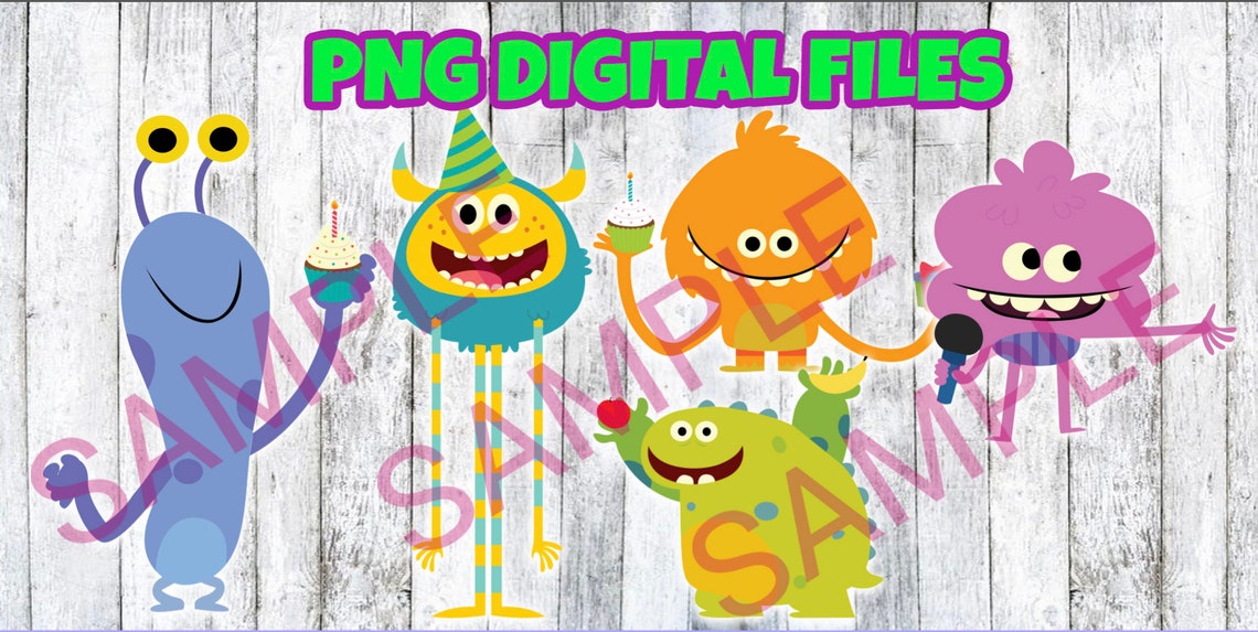 Super Simple Cute Monsters Cartoon Cute Monsters 5 DIGITAL - Etsy