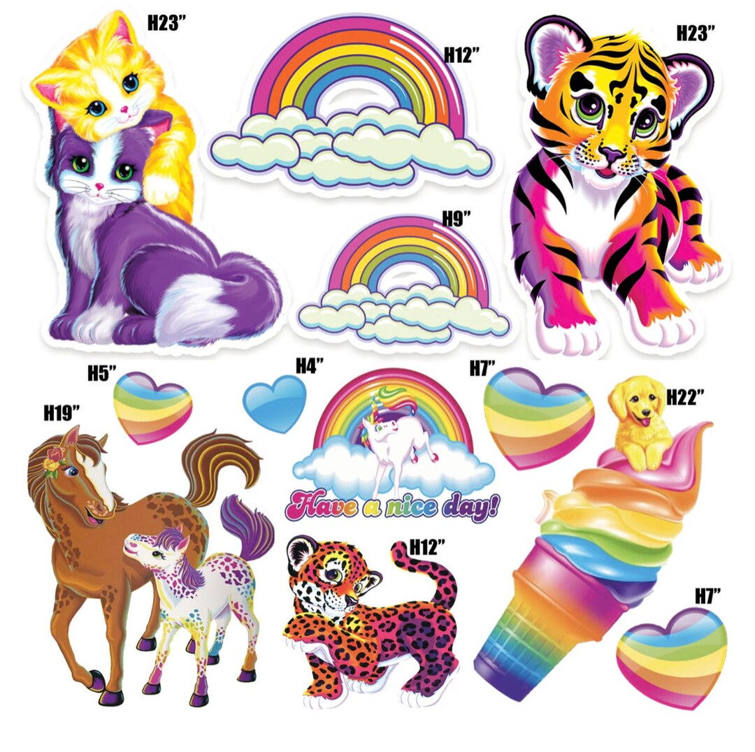 Lisa Rainbow Theme Decor Cartoon Party Decor Kids Cartoon Yard Cards ...