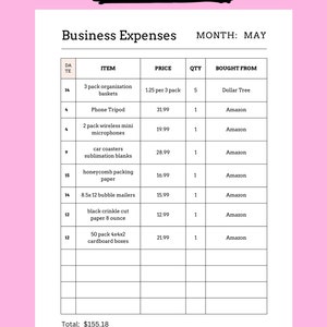 Editable Expense Log Printable, Fillable Expense Tracker, Spending ...