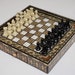 Gorgeous Chess Table, With Metal Chess Pieces, Size 15-3/4"(l) X 15-3/4 ...