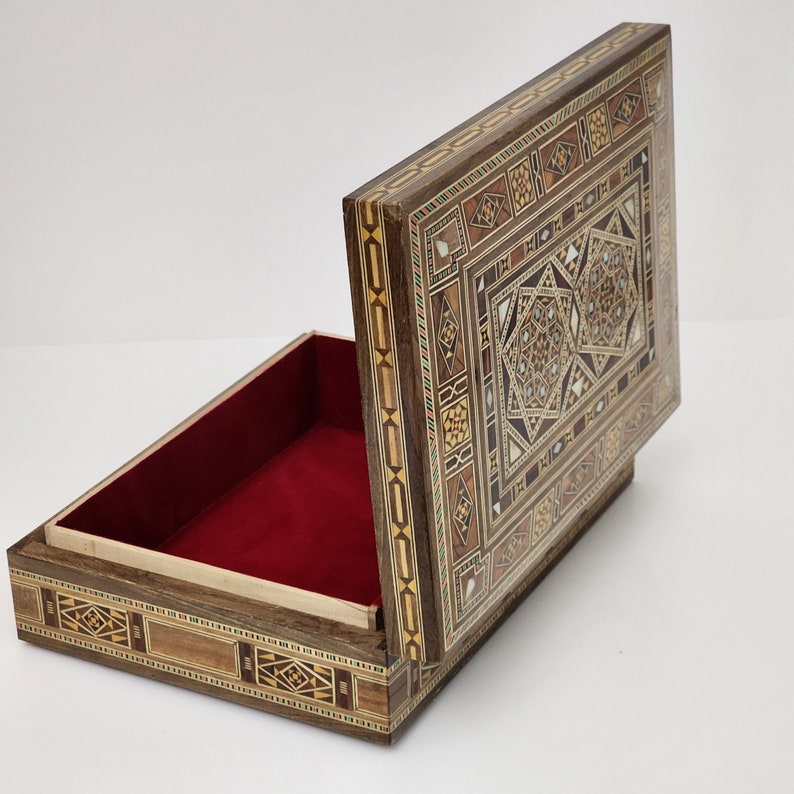 Gorgeous Rectangular Jewelry Box, Made of Wood and Shell, Handmade ...