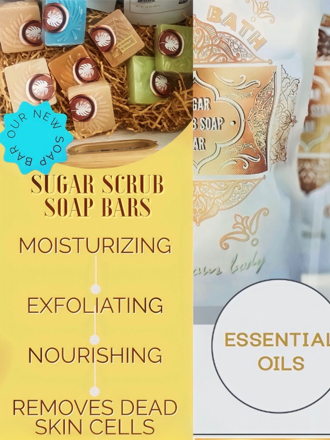 EXFOLIATING SUGAR SCRUB Soap Bar - Etsy