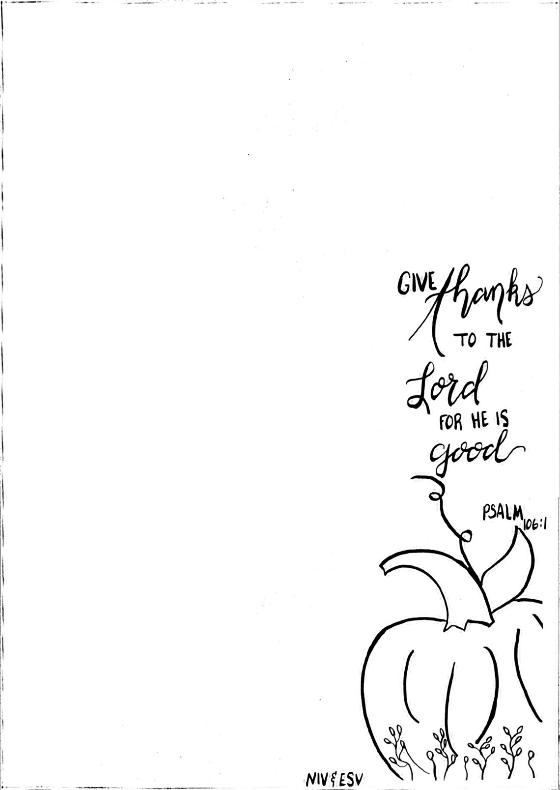 Psalm 106:1 Thanksgiving Bible Journaling Traceable - Etsy