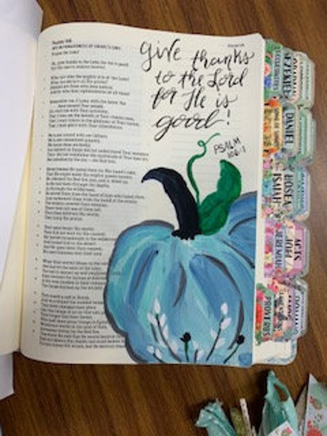 Psalm 106:1 Thanksgiving Bible Journaling Traceable - Etsy