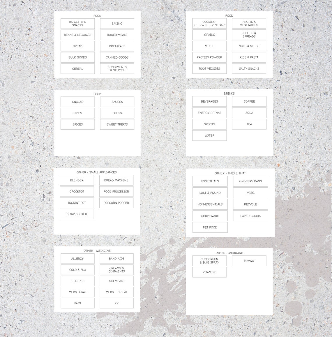 Printable Pantry Wire Shelf Labels | Digital Download - Etsy Canada