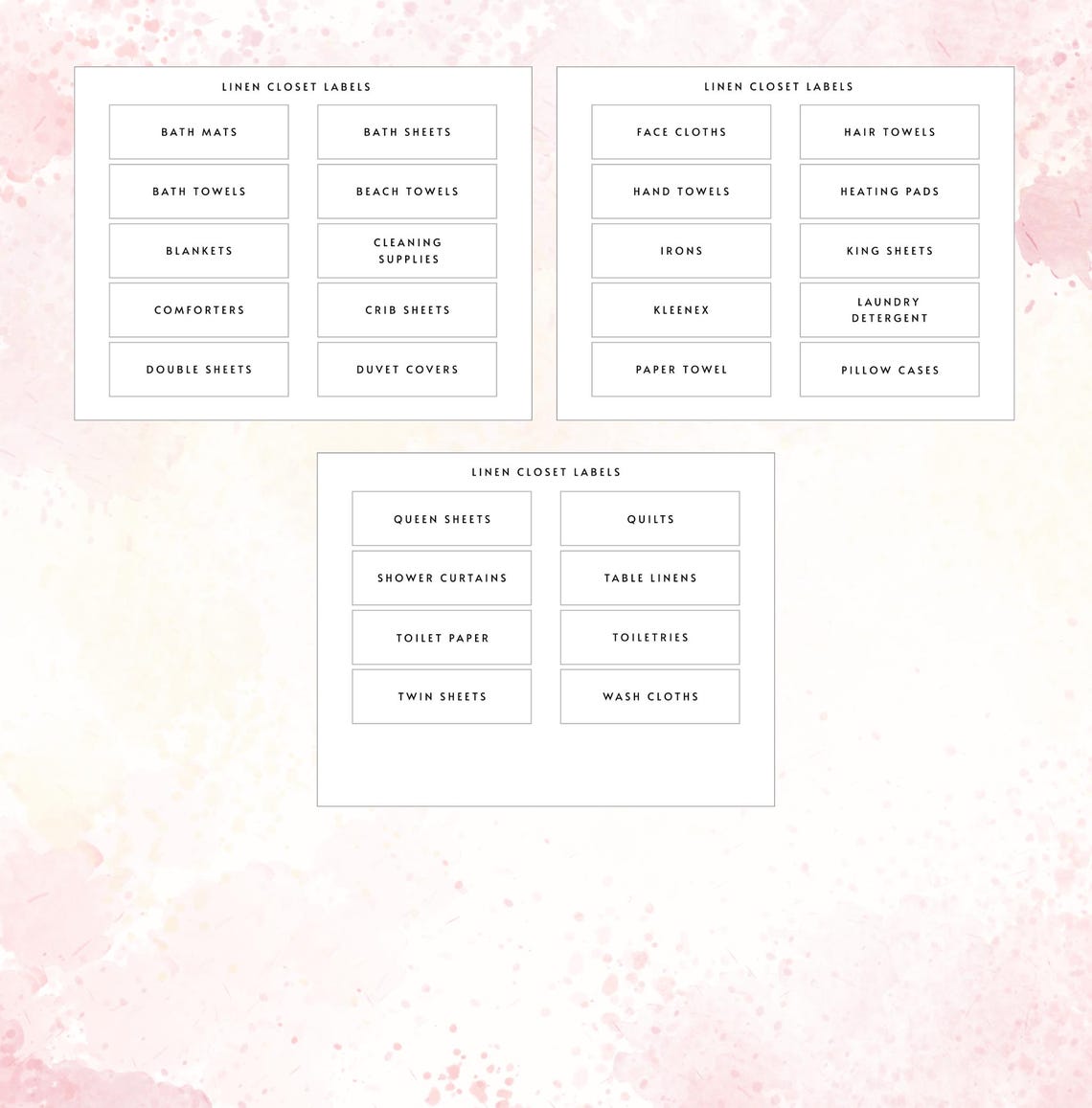Printable Linen Wire Shelf Labels | Digital Download - Etsy