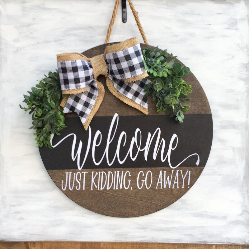 Go Away Welcome Sign - Etsy