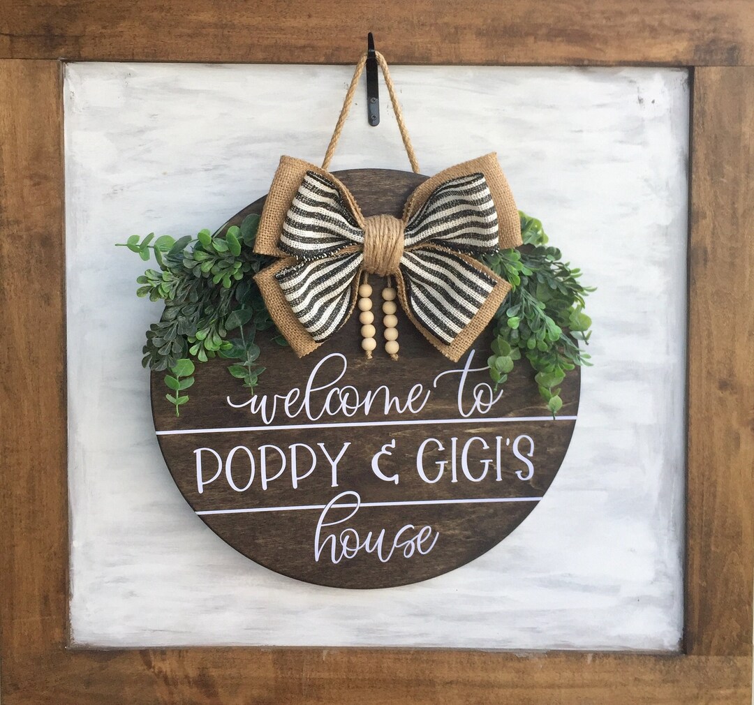Personalized Grandparents House Welcome Sign: 14" Door Hanger-choose ...