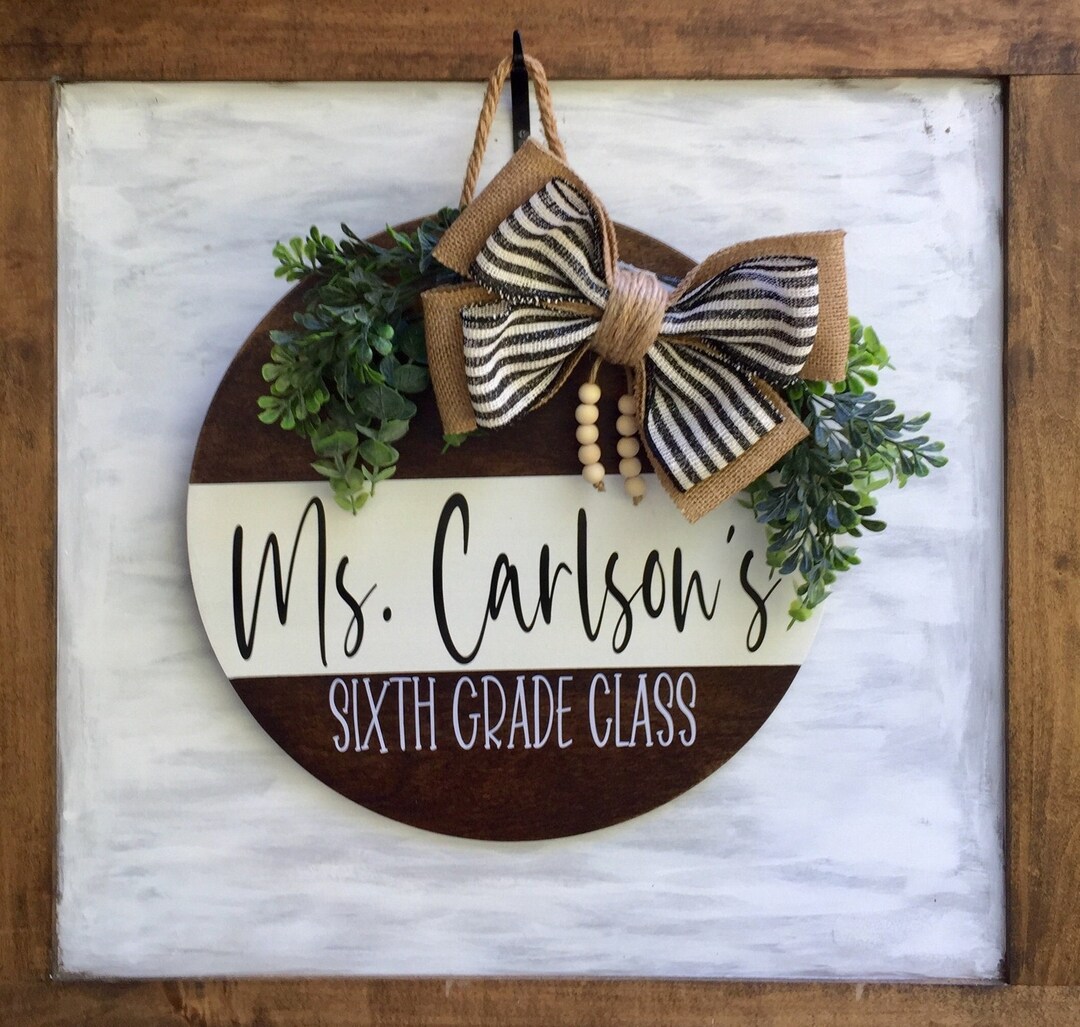 Custom Classroom/office 14" Door Hanger, Choose Your Background Color ...