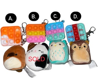Squish Plush Keychain, Pop-it Keychain, Squish Plush Fidget Keychain ...
