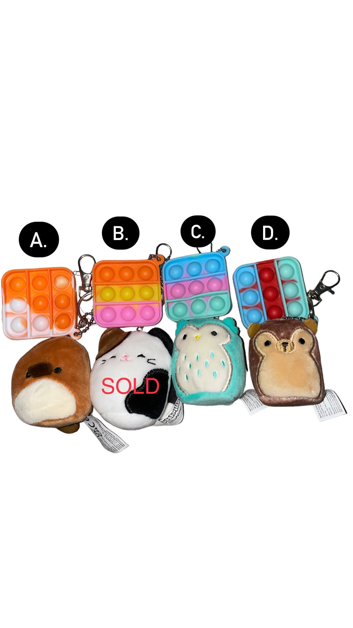 Squish Plush Keychain Pop-it Keychain Squish Plush Fidget - Etsy