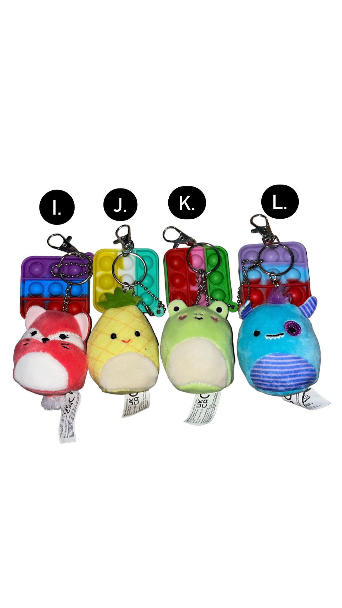 Squish Plush Keychain, Pop-it Keychain, Squish Plush Fidget Keychain ...