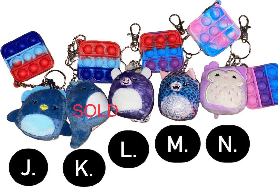 Squish Plush Keychain, Pop-it Keychain, Squish Plush Fidget Keychain ...