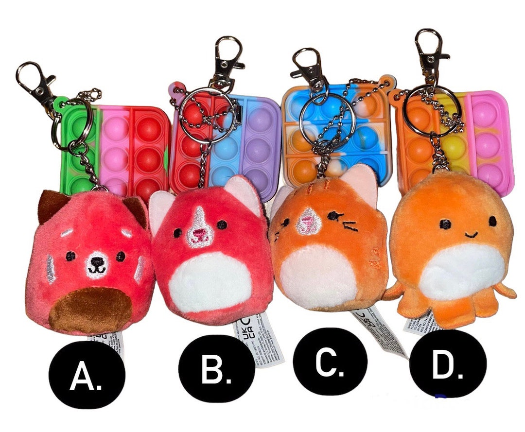 Squish Plush Keychain Pop-it Keychain Squish Plush Fidget - Etsy