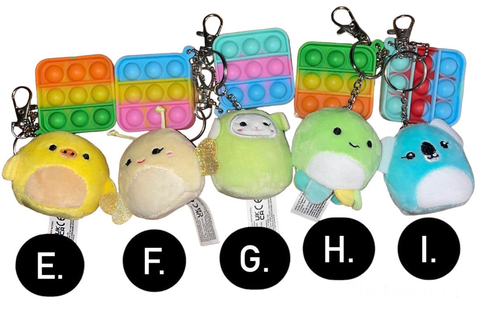 Squish Plush Keychain, Pop-it Keychain, Squish Plush Fidget Keychain ...
