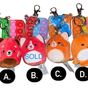 Squish Plush Keychain, Pop-it Keychain, Squish Plush Fidget Keychain ...