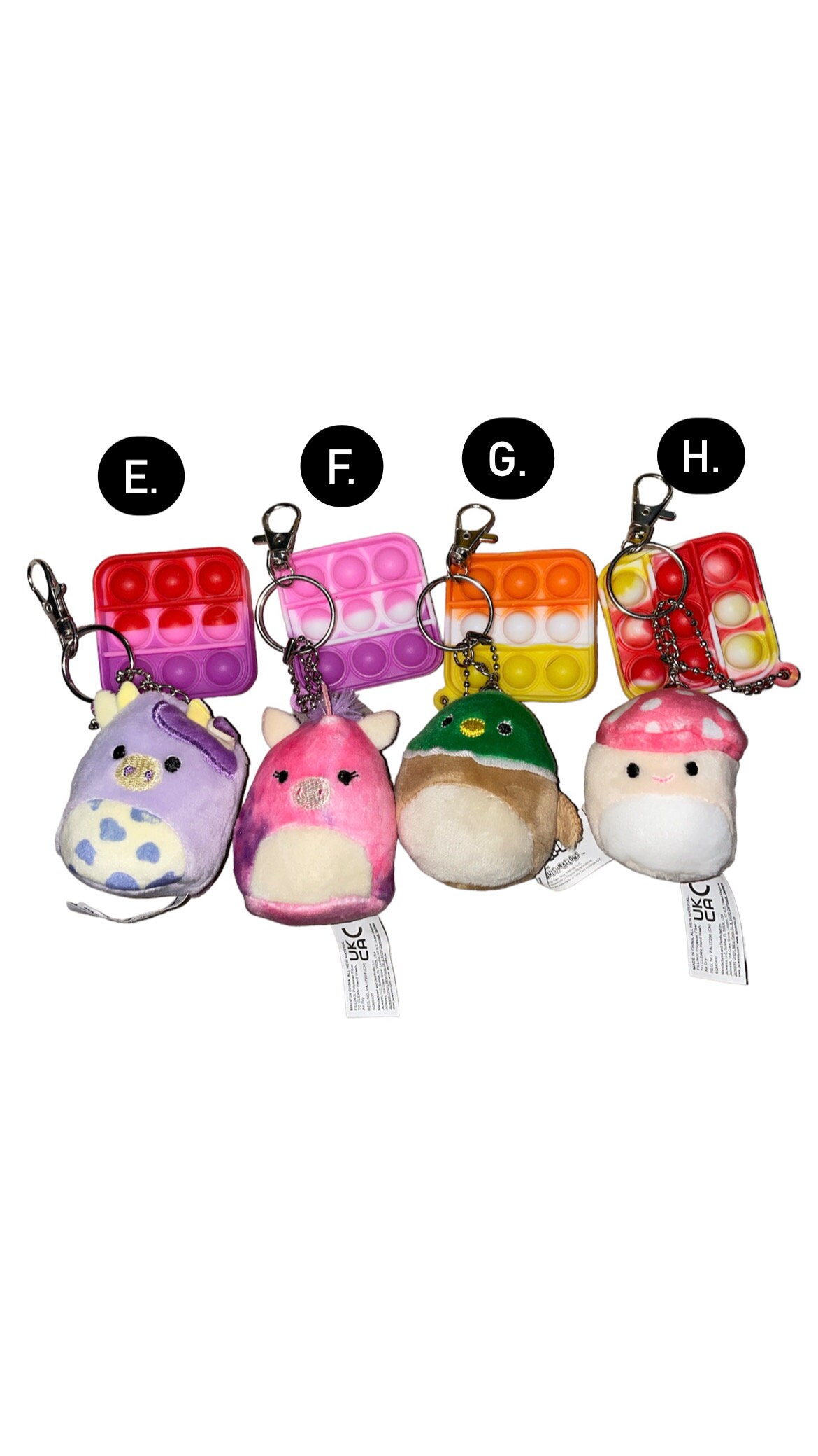 Squish Plush Keychain Pop-it Keychain Squish Plush Fidget - Etsy