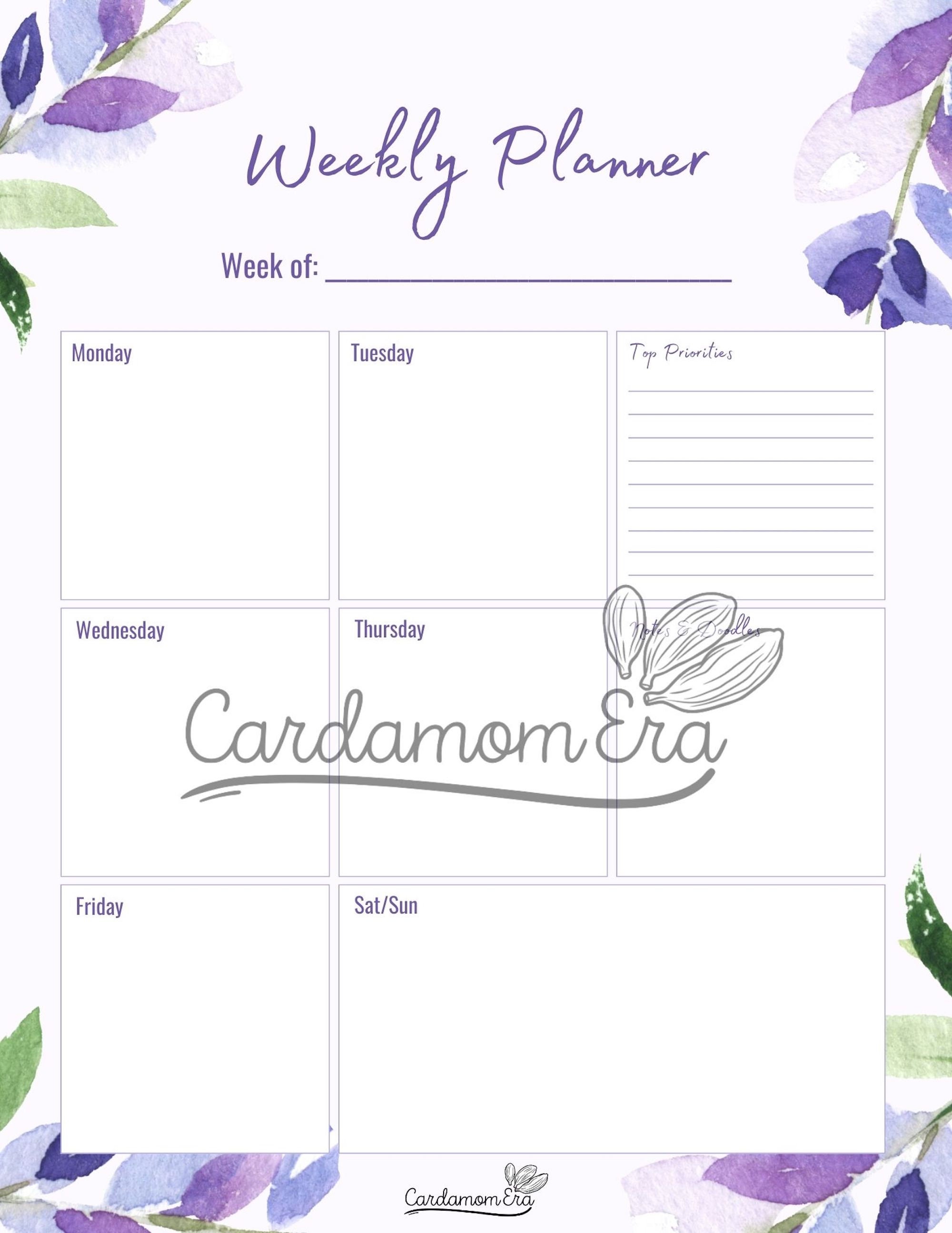Floral Weekly Planner Pack – Printable Pages - Etsy