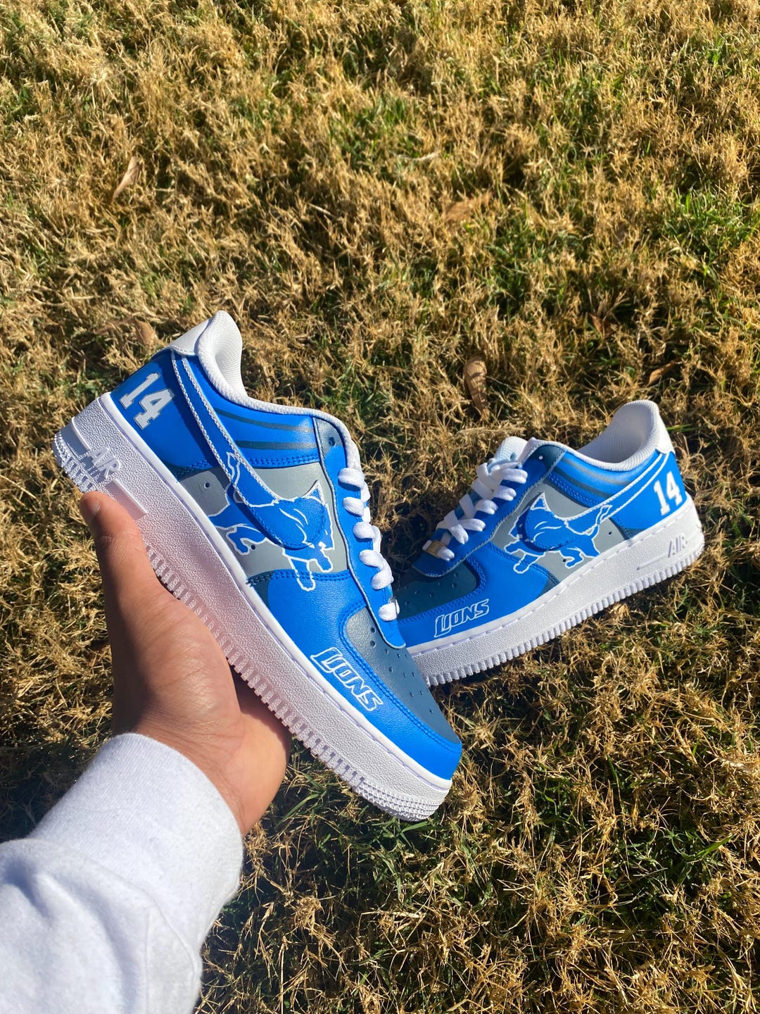 Custom Air Force 1 Lions, Detroit - Etsy