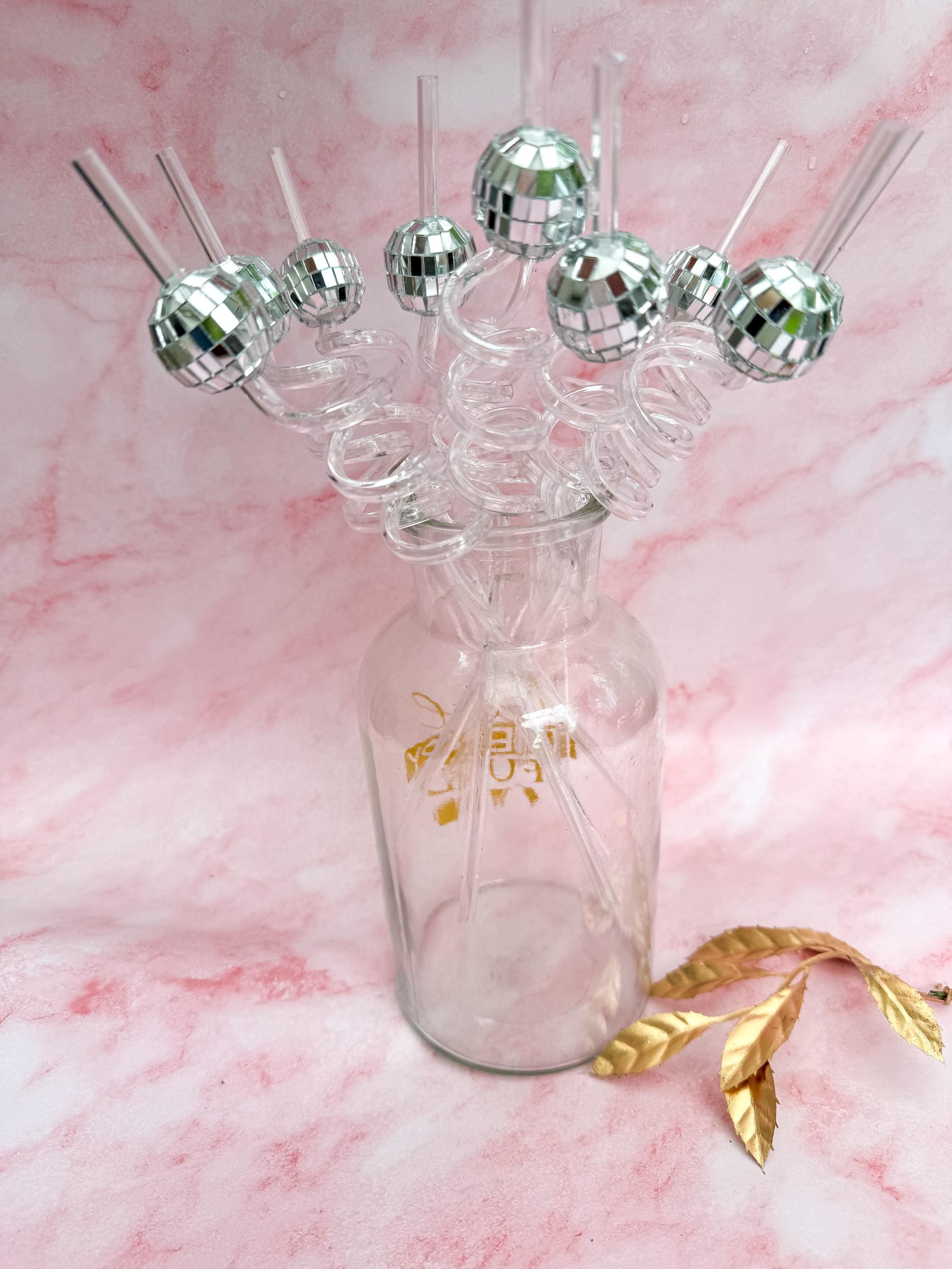 Disco Ball Straws Last Disco Bachelorette Disco Decorations ...