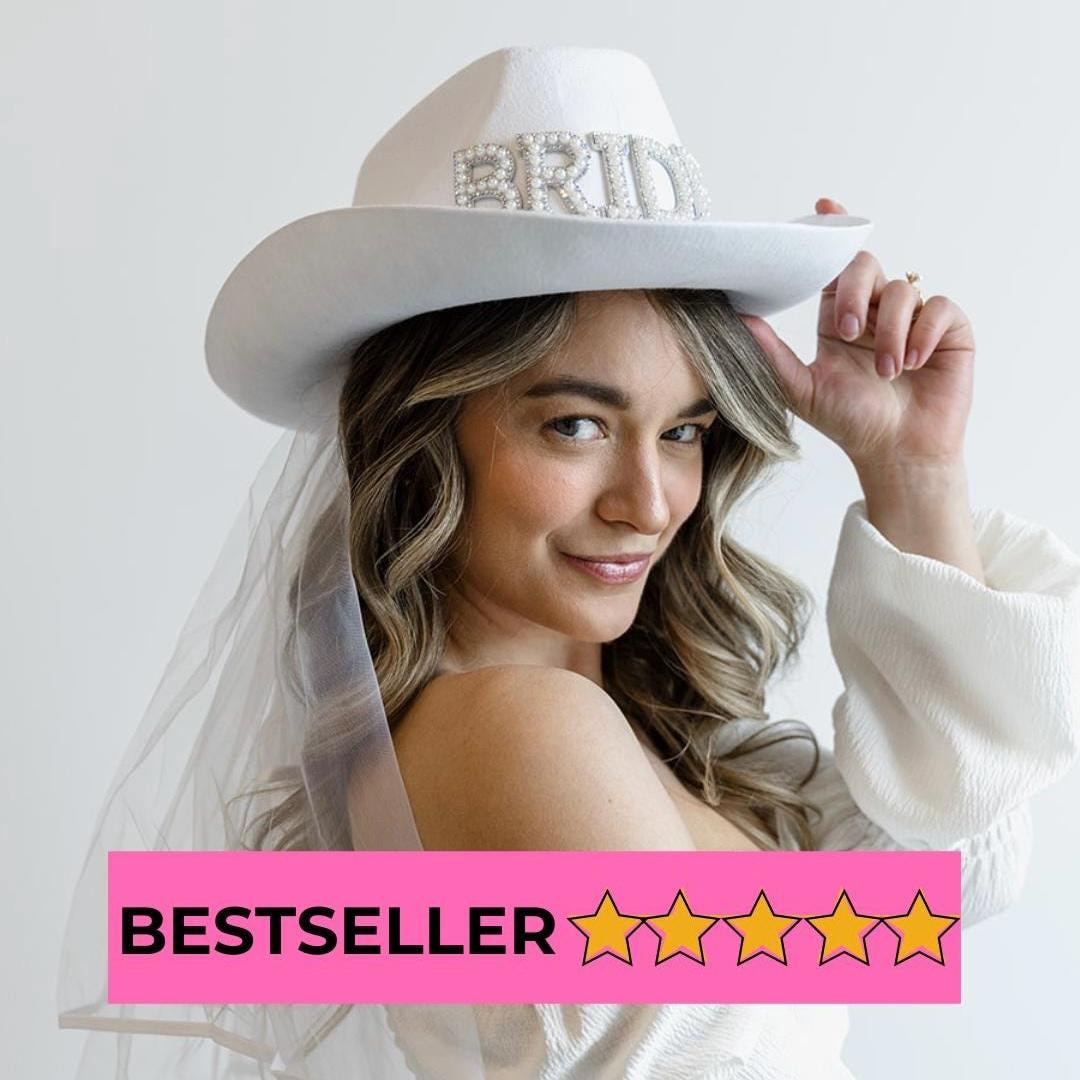 Bride Cowboy Hat Bride Cowgirl Hat Bride Bachelorette Party Bride Gift ...