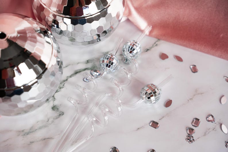 Disco Ball Straws Last Disco Bachelorette Disco Decorations ...