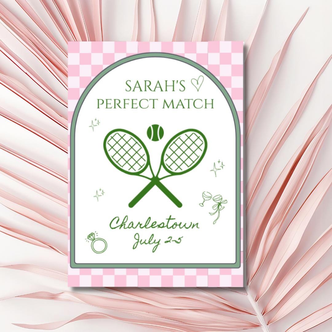 Tennis Theme Hen Party Invitation Bachelorette Itinerary She Found Her ...