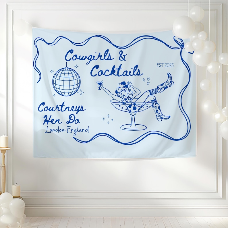 Last Rodeo Bachelorette Banner Boho Cowgirl Bachelorette Tapestry Sign ...