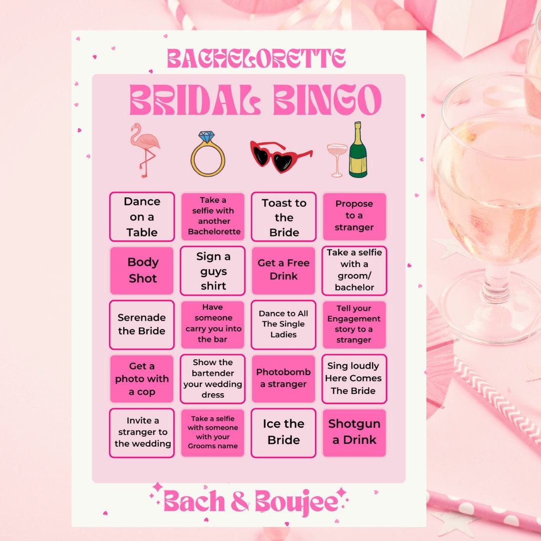 Bachelorette Party Bingo Game Bachelorette Games, Hen Party Game ...