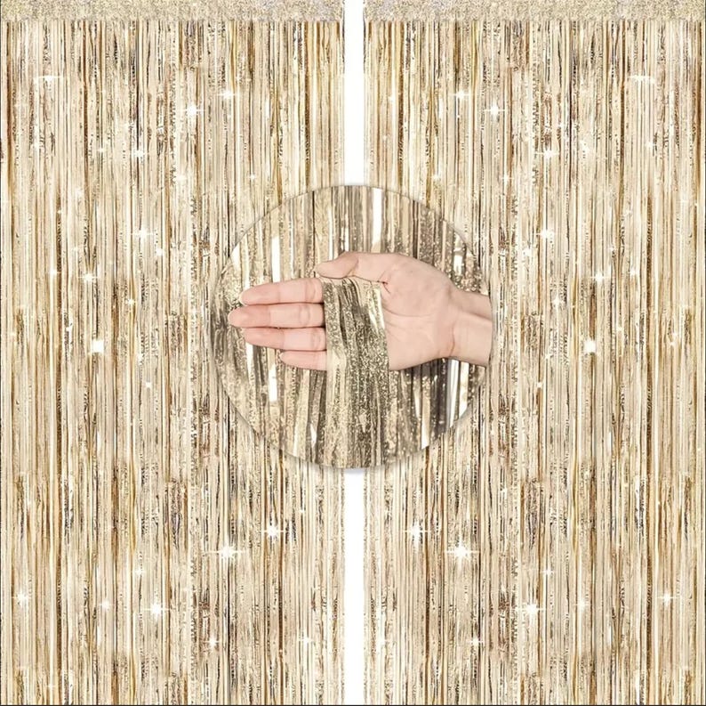 Champagne Gold Fringe Backdrop Bachelorette Decoration Gold Party Decor ...