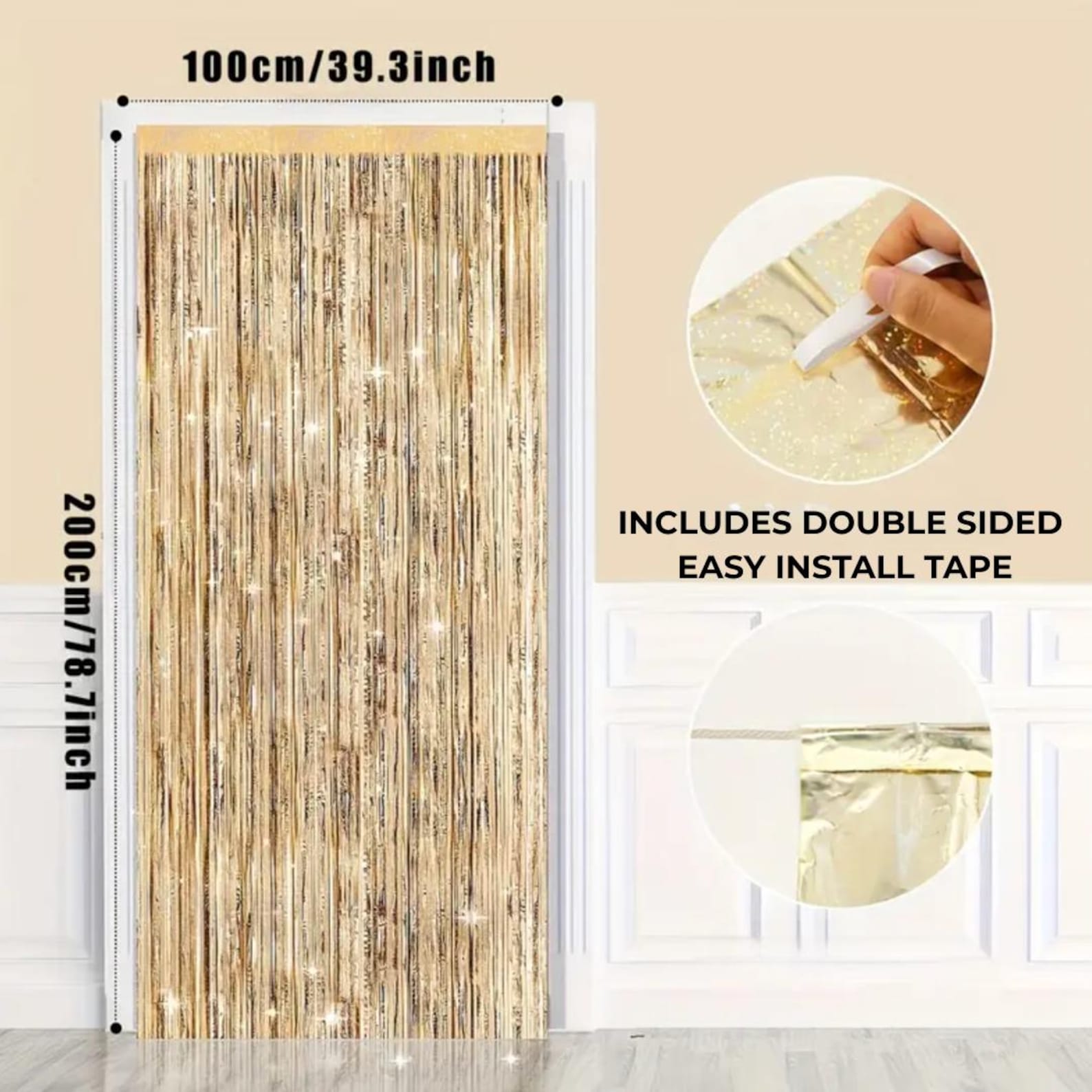 Champagne Gold Fringe Backdrop Bachelorette Decoration Gold Party Decor ...