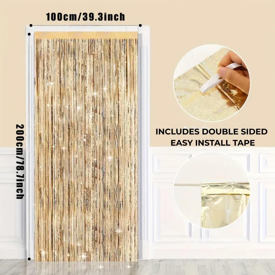 Champagne Gold Fringe Backdrop Bachelorette Decoration Gold Party Decor ...