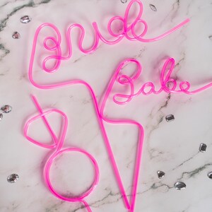 Bachelorette Party Straw Bride Babe Ring Straw Bridal Shower Straw ...