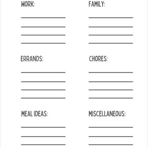 DIGITAL OR PRINTABLE Brain Dump Sheet - Etsy