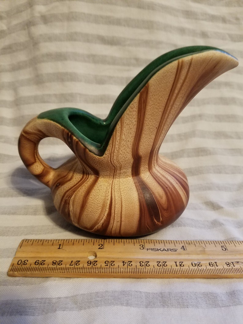 Drip Pitcher/creamer Vintage Rocky Mountain 5 Inch Brown Wood Grain ...