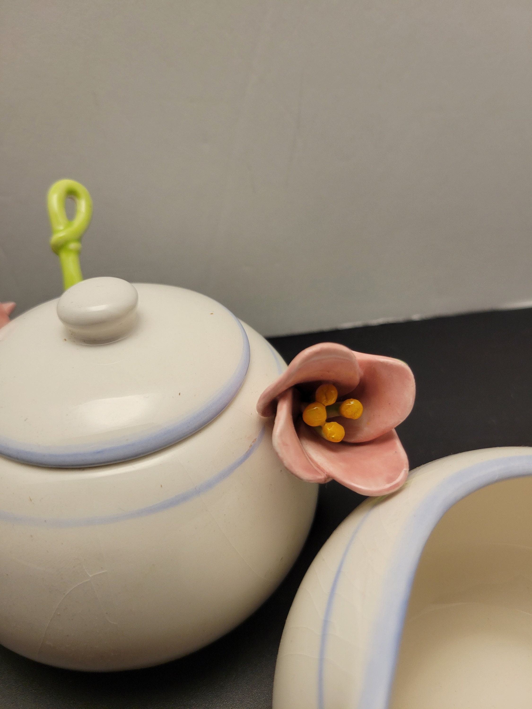 Vintage Avon China Tulip Teapot Cream Sugar Tea Set 6pcs - Etsy