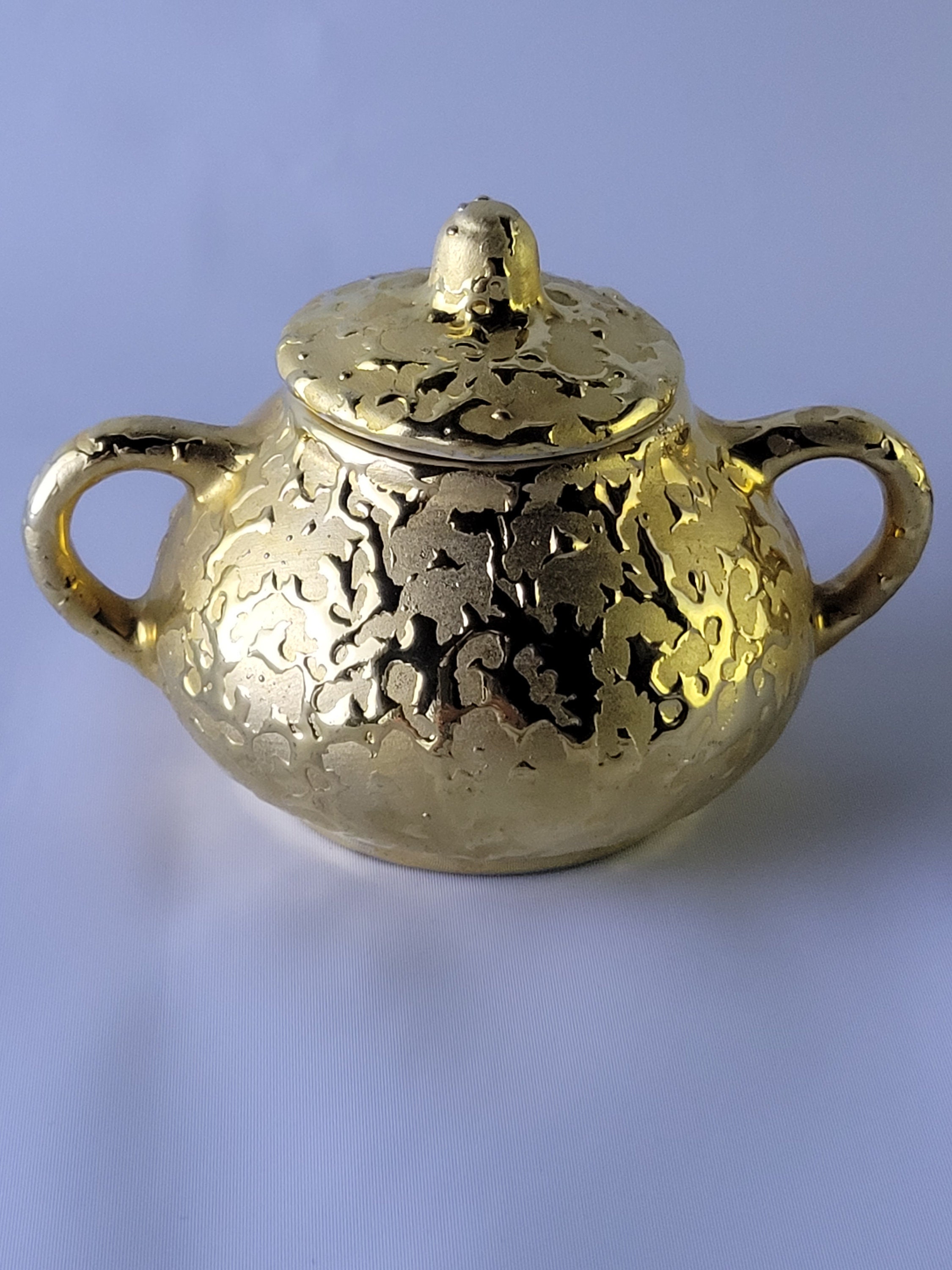 Weeping Gold Salt & Pepper Shakers, Sugar Bowl, Creamer, 4 Piece Hand ...