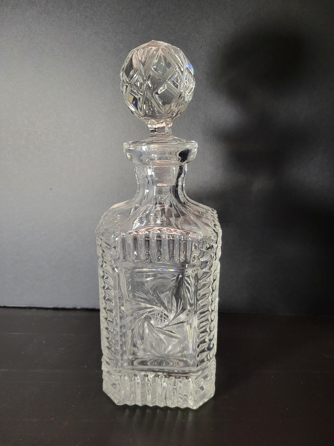 Zajecar Pinwheel Crystal Decanter Bottle - Etsy