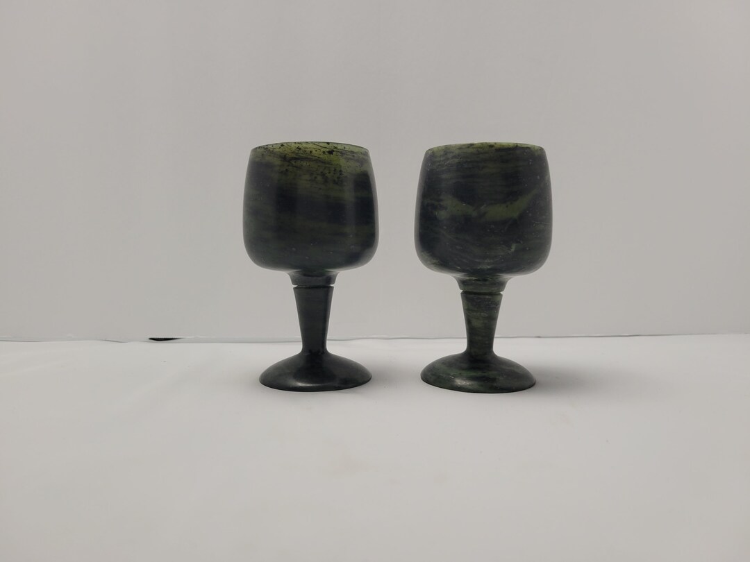 Vintage Jade Goblet Pair, Hand Carved, Jade Wine Cups From China - Etsy
