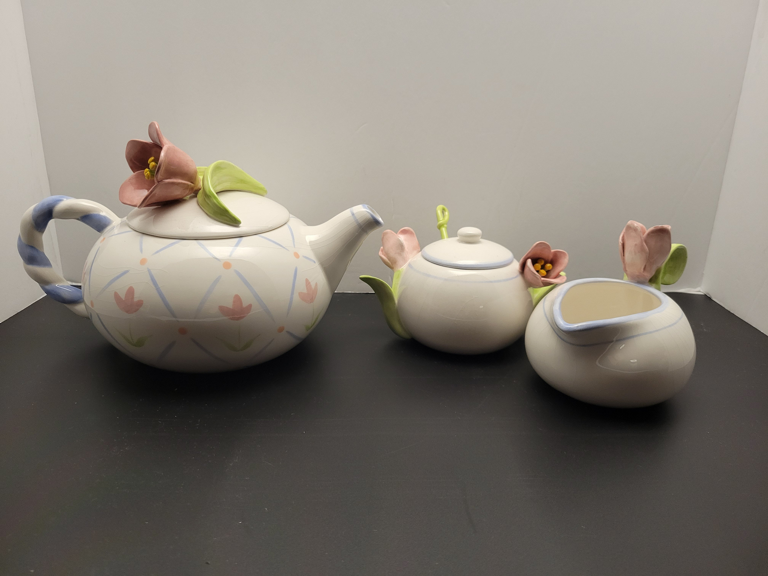 Vintage Avon China Tulip Teapot Cream Sugar Tea Set 6pcs - Etsy