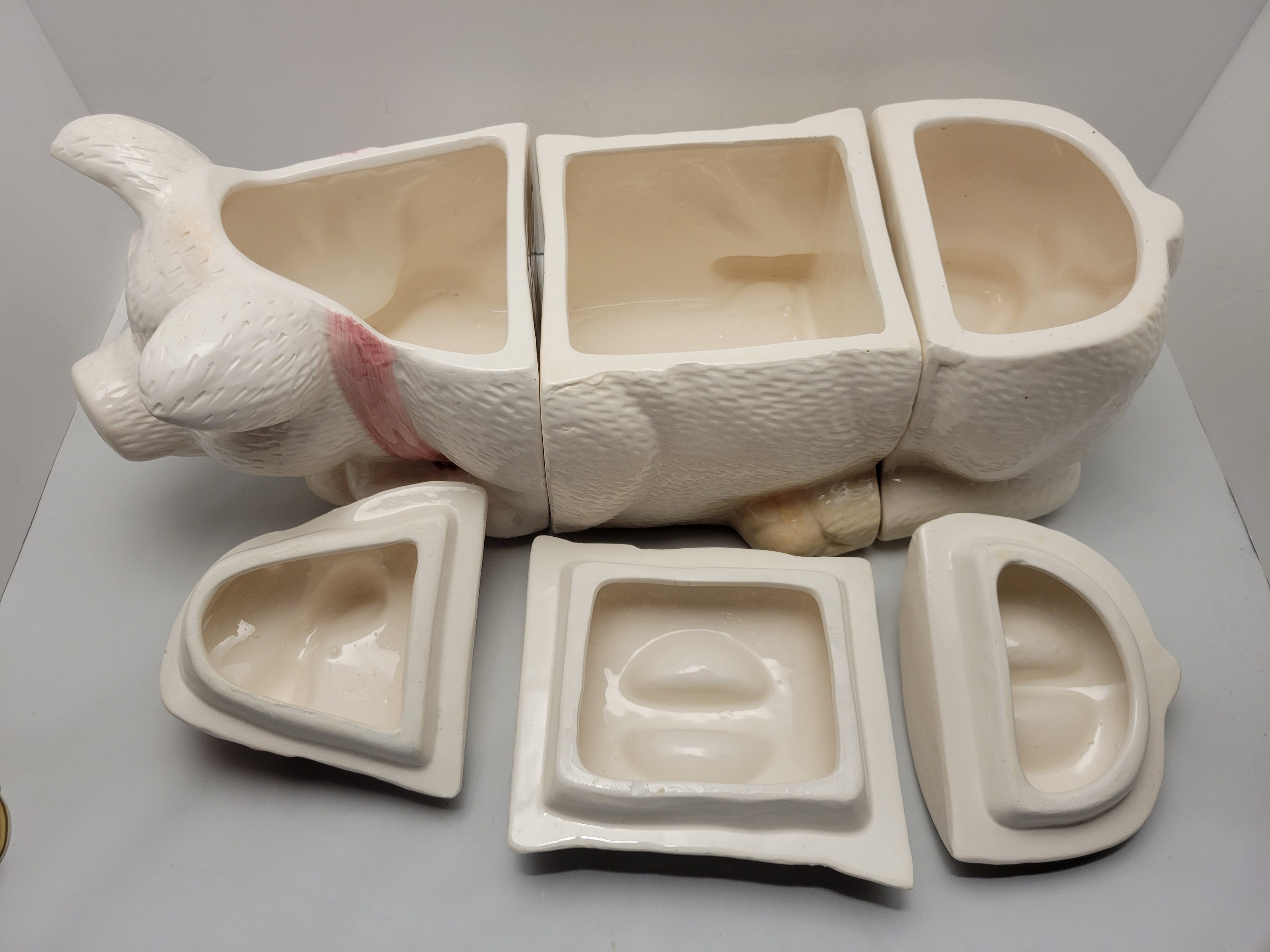 Ceramic Pig Canister Set 6 Piece - Etsy