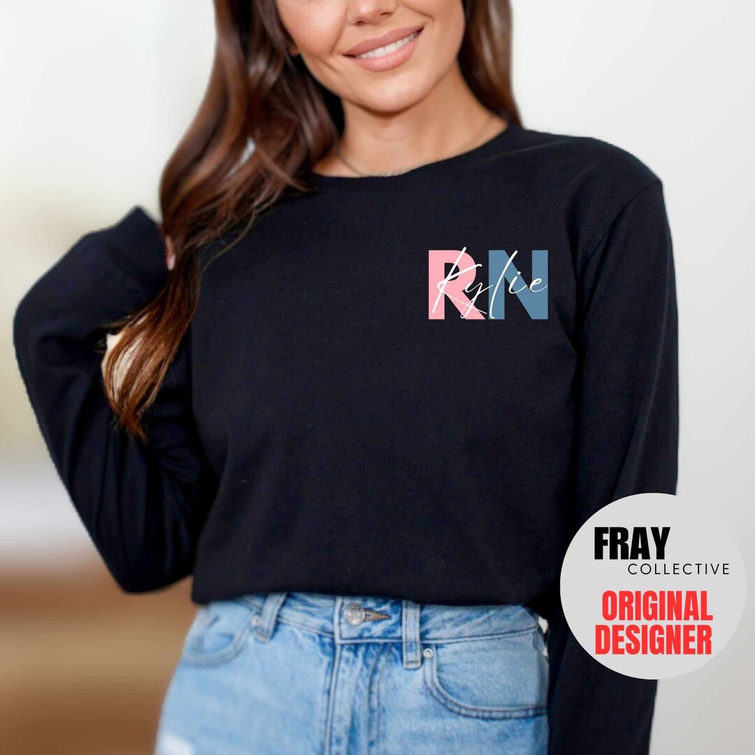 Personalized RN Nurse Long Sleeve Shirt: Custom Registered Nurse Gift ...