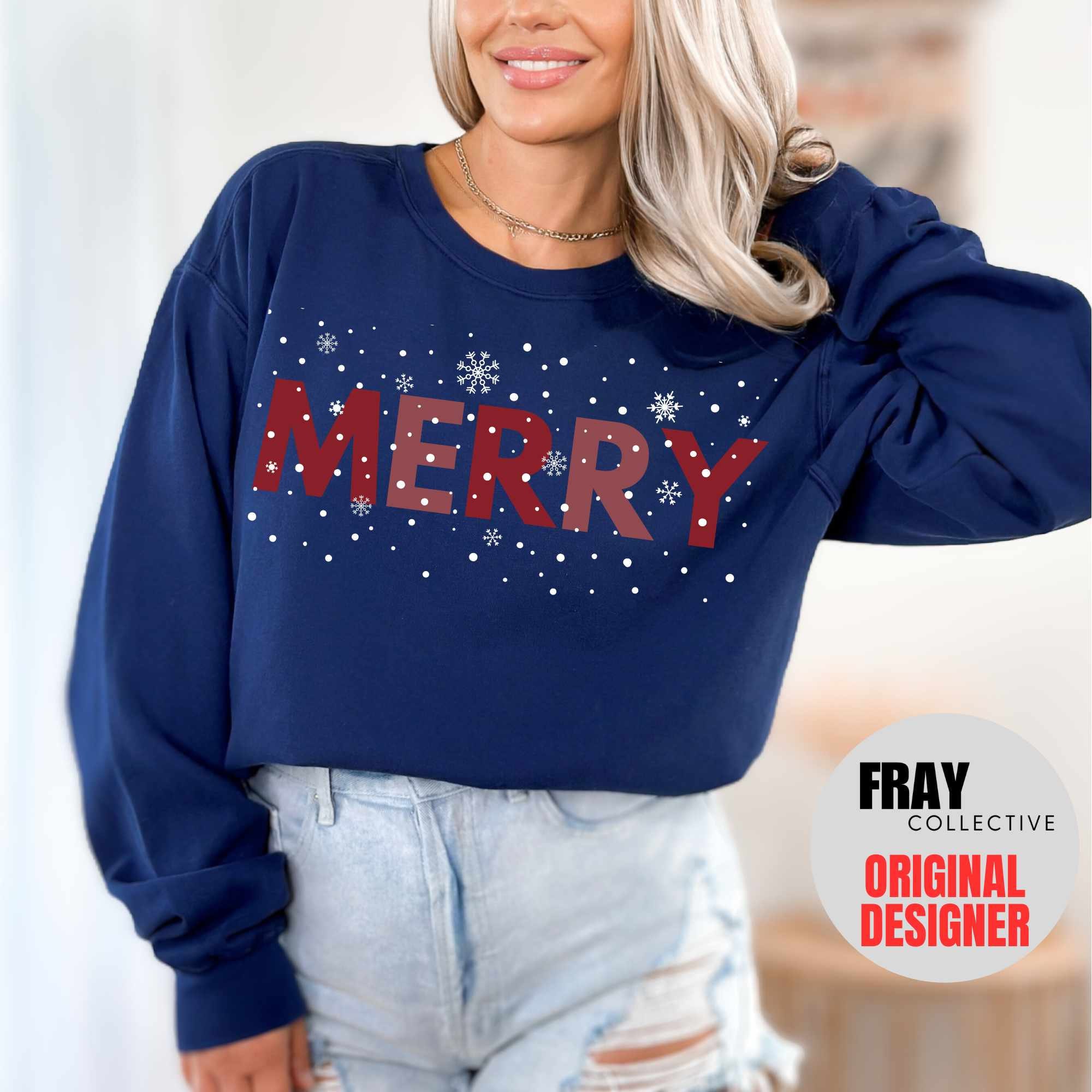 Comfort Colors Vintage Christmas Sweatshirt Merry Sweatshirt Retro ...