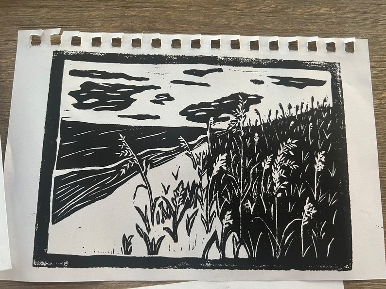 Sea Oats Block Print - Etsy