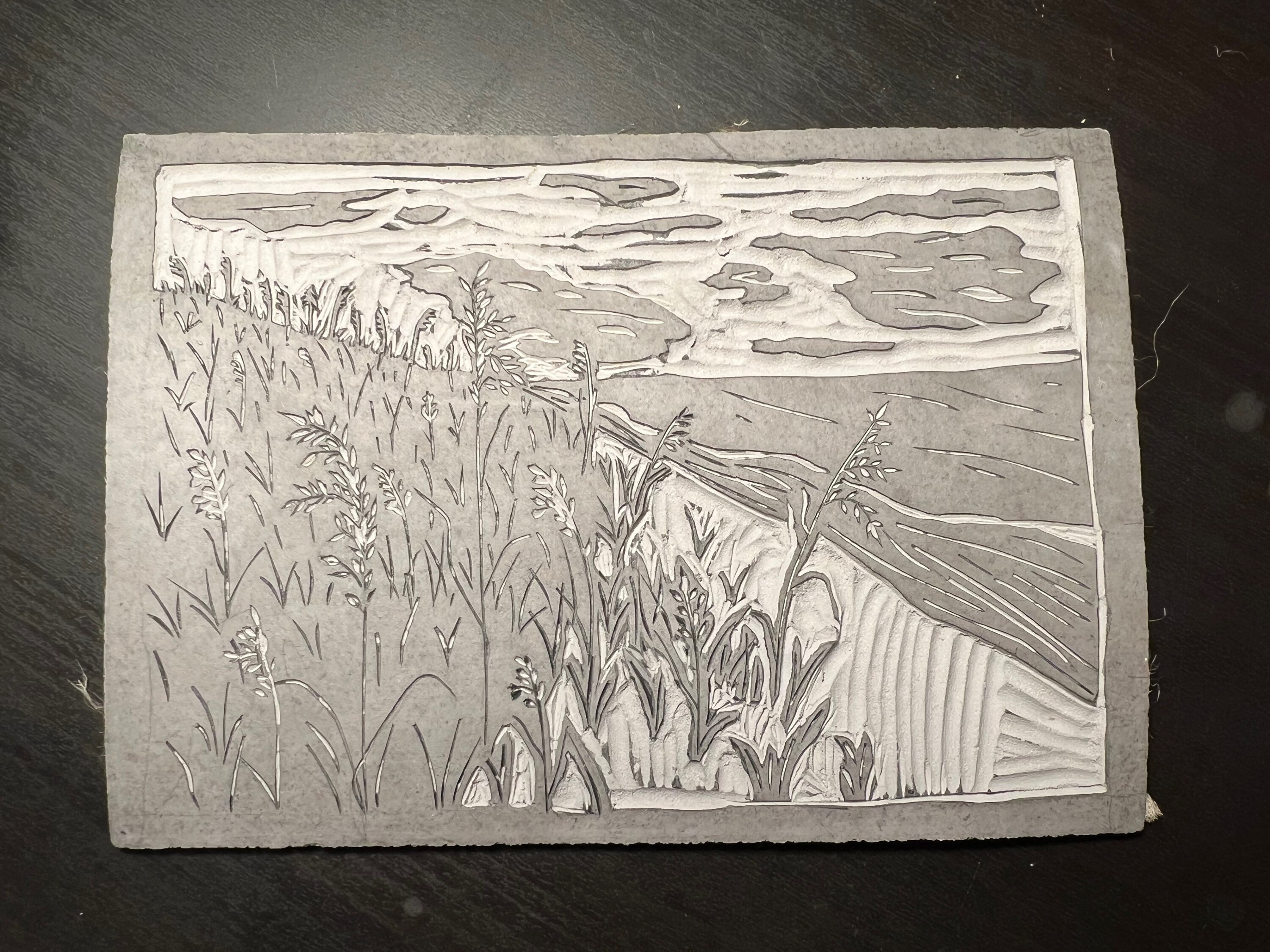 Sea Oats Block Print - Etsy