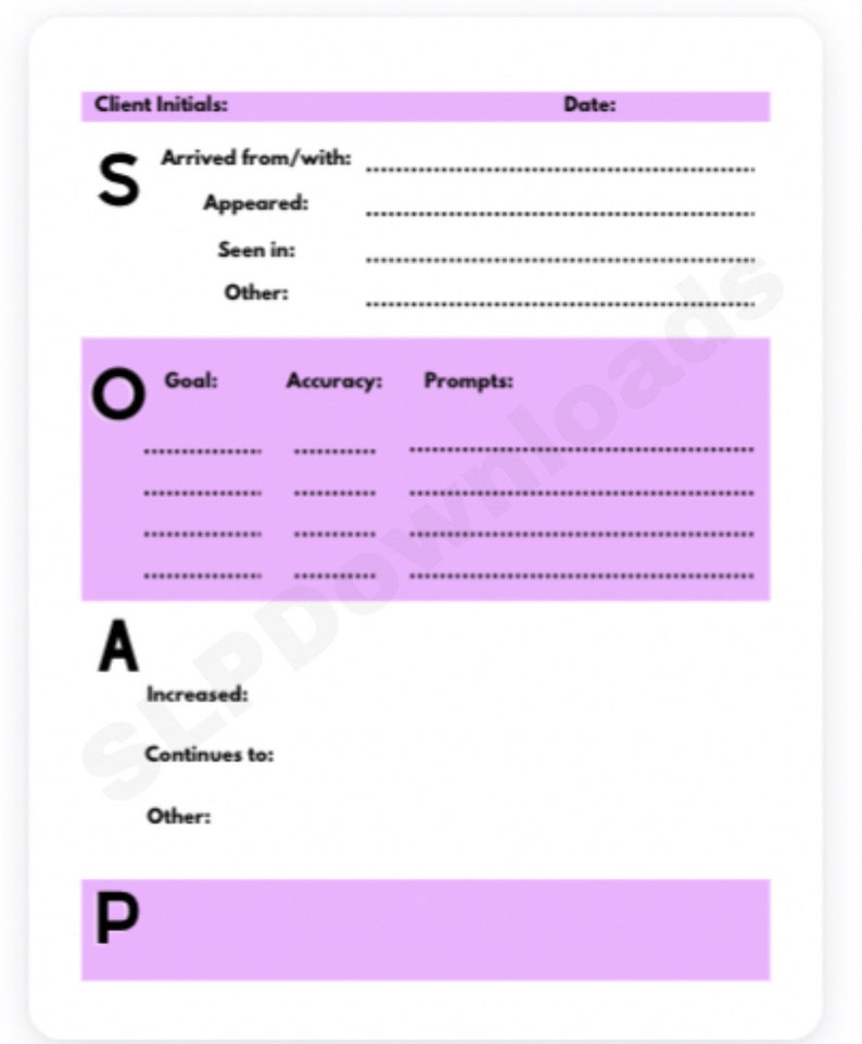SOAP Note Template - Etsy